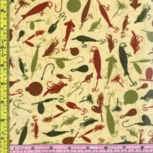 quality fabric 1/4 yard camouflage fishing bait fish man cool hobby material: flannel