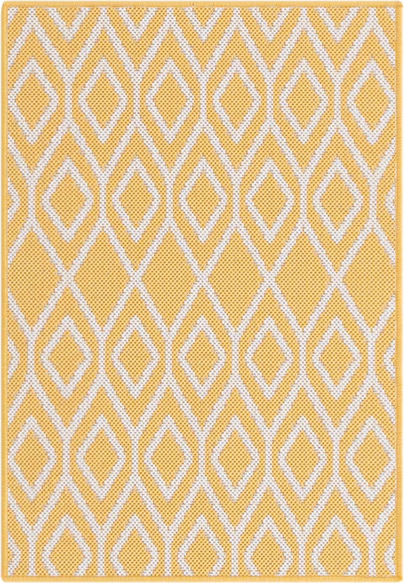 Jill Zarin Outdoor Collection Area Rug - Turks and Caicos (2' 2" x 3' Rectangle Yellow Ivory/Ivory)