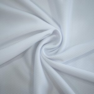 UNOMEGA 100% Polyester Birdseye/Mock Mesh/Flat Back/Eyelet Mesh/Pique Sports Athletic White Knit Fabric by The Yard