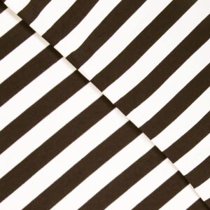 FabricLA Rayon Spandex Jersey Knit Fabric 1" Stripes - 58/60" Inches (150 CM) Wide by The Yard - 4 Way Stretch Fabric - Light to Medium Fabric 220 GSM - (Off White, Black)