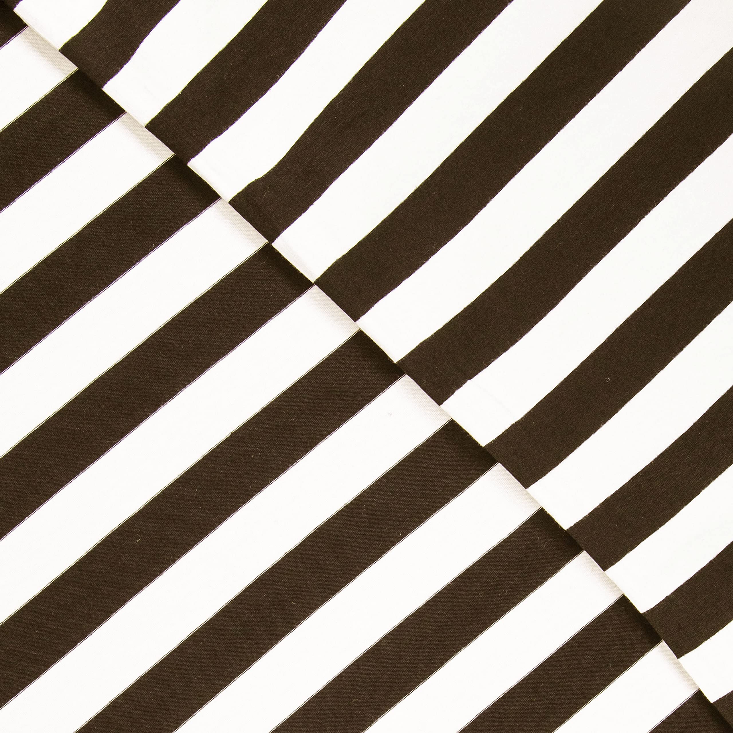 FabricLA Rayon Spandex Jersey Knit Fabric 1" Stripes - 58/60" Inches (150 CM) Wide by The Yard - 4 Way Stretch Fabric - Light to Medium Fabric 220 GSM - (Off White, Black)