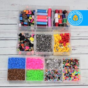 Bins & Things Mini Desk Craft Organizer 6 Small Drawers with Removable Dividers, Arts & Crafts Parts, Teacher Toolbox Organizer, Sewing Craft Cabinet, Hardware Organizers (9.25 x 5.5 x 7.75)