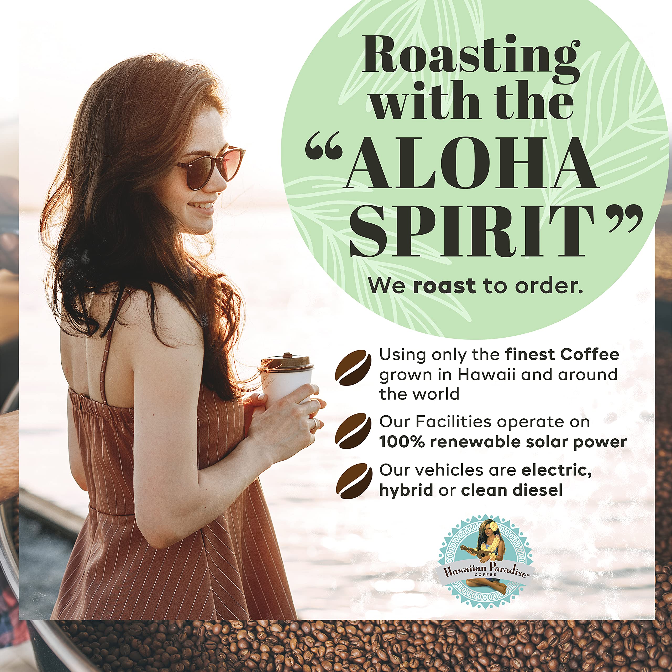 Hawaiian Paradise Coffee 10% Kona Coffee Blend Ground 12oz. Bag - Premium Rich Flavored Roast Bold Signature Brewed – 100% Arabica Gourmet Finest Beans