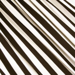 FabricLA Rayon Spandex Jersey Knit Fabric 1" Stripes - 58/60" Inches (150 CM) Wide by The Yard - 4 Way Stretch Fabric - Light to Medium Fabric 220 GSM - (Off White, Black)