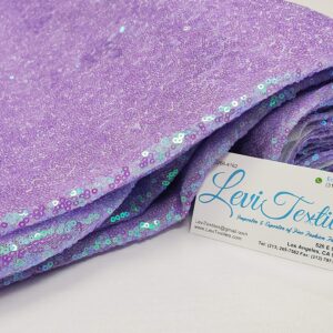 Levi Textiles, INC. 3 Feet 1 Yards Iridescent Sequin Fabric, by The Yard, Sequin Fabric, Tablecloth, Linen, Sequin Tablecloth, Table Runner Photo Booth Backdrop (Iridescent Lilac)