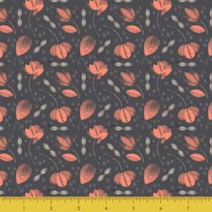 Stitch & Sparkle Mid-Century-Bold Blooms Coral 100% Cotton Fabric 44" Wide, Quilt Crafts Cut by The Yard (SSHS008)