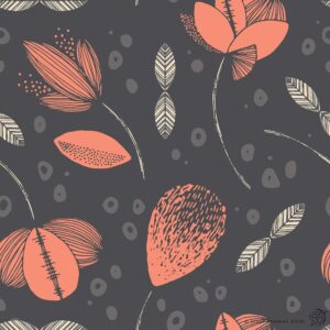 stitch & sparkle mid-century-bold blooms coral 100% cotton fabric 44" wide, quilt crafts cut by the yard (sshs008)