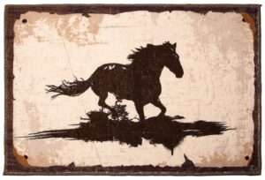 carstens running horse small western area rug doormat 24" x 36"