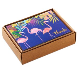 Hallmark Thank You Cards Assortment, Tropical Animals (24 Assorted Thank You Notes with Envelopes—Cheetahs, Llamas, Zebras, Flamingos, Birds)