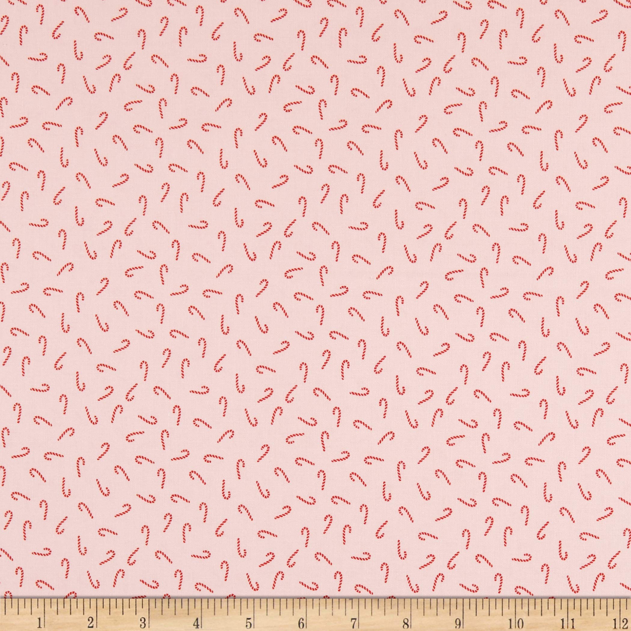 Riley Blake Santa Claus Lane Candy Canes Pink Quilt Fabric By The Yard