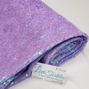 Levi Textiles, INC. 3 Feet 1 Yards Iridescent Sequin Fabric, by The Yard, Sequin Fabric, Tablecloth, Linen, Sequin Tablecloth, Table Runner Photo Booth Backdrop (Iridescent Lilac)