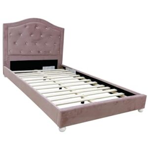 Acme Reggie Twin Bed in Pink Fabric