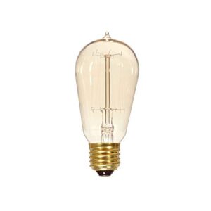 SATCO S2423 60W 120V Vintage Style ST19 Incandescent Bulb, 6-Pack of 60 Watt Edison Style Light Bulbs for use in Your Home, Office, Vanity, or Any Other Vintage Light Inspired Space in Your Household