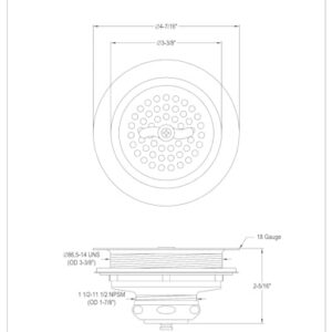 Kingston Brass K212 Tacoma Kitchen Sink Basket Strainer, Stainless Steel 4.44 x 4.44 x 2.31