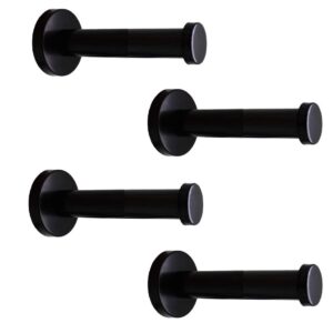 NELXULAS Classic Black Stainless Steel Heavy Duty Wall Mount Hooks, Bath Towel Hooks, Coat Hanger, Handbag Hooks, 4 in Pack (4")