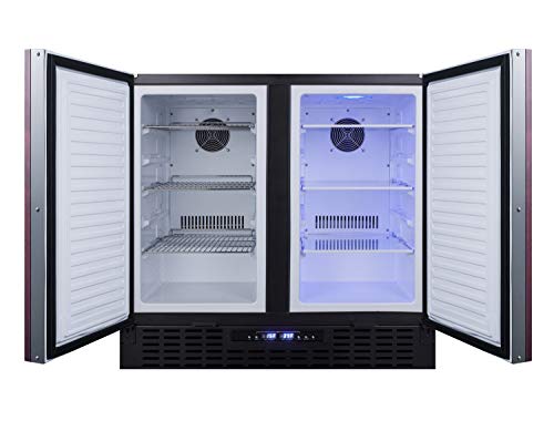 Summit Appliance FFRF36IF Side-By-Side Refrigerator-Freezer, 5.8 cu.ft Capacity, Frost-free, Digital Thermostat, LED Lighting, Fan-force Cooling, Temperature Memory Function, Leveling Legs