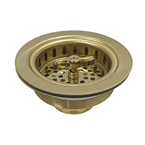 kingston brass k212pb tacoma kitchen sink basket strainer, polished brass