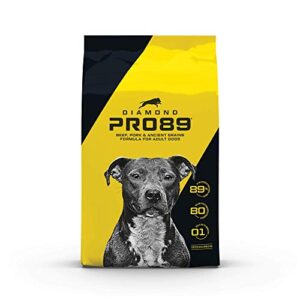 diamond pro89 beef, pork and ancient grains dry dog food formula with high protein, probiotics, and premium ingredients