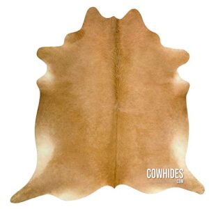 Natural Genuine Cowhide Area Rugs Solid Beige (Medium - 6 FT x 6.5 FT)