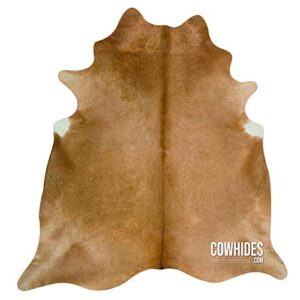 natural genuine cowhide area rugs solid beige (medium - 6 ft x 6.5 ft)