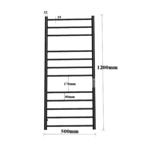 FUREX Towel Warmer 12 Bar Electric Heated Towel Rack Wall Mount Plug-in/Curved 304 Stainless Steel Bath Towel Heater Mirror Polish - Timer