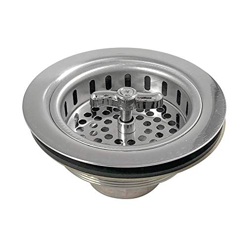 Kingston Brass K212 Tacoma Kitchen Sink Basket Strainer, Stainless Steel 4.44 x 4.44 x 2.31