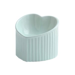 green ceramic raised cat bowls, tilted elevated food or water bowls, stress free, backflow prevention, dishwasher and microwave safe, lead & cadmium free