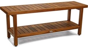 48" spa teak shower bench with shelf