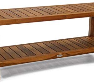 48" Spa Teak Shower Bench with Shelf