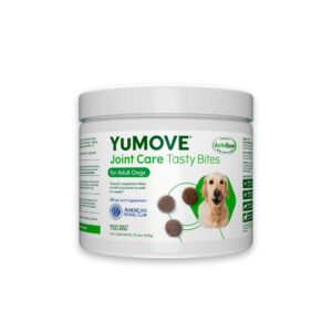 dog joint supplement, hip and joint supplement for dogs with glucosamine, hyaluronic acid, and green lipped mussel and omegas, relief for dog hip and joint aches and stiffness, by yumove - 150 bites