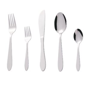 bon elegance 20-piece stainless steel flatware silverware cutlery set, include knife/fork/spoon, dishwasher safe, service for 4