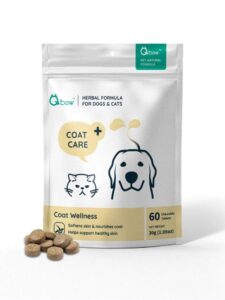 holistic all-natural herb formula skin & coat support for dogs & cats - aid for dry, flaky, itchy skin, hot spot, allergies. provides anti-itch, anti-inflammatory relief - wellnergypets coat care 60ct