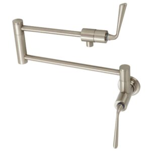 kingston brass ks4108zl silver sage wall mount pot filler, brushed nickel