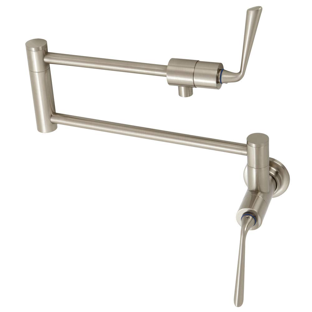 Kingston Brass KS4108ZL Silver Sage Wall Mount Pot Filler, Brushed Nickel