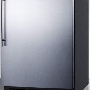 Summit FF63BKBISSHV 24" Compact Refrigerator in Stainless Steel