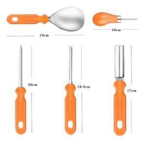 Sunwuun Halloween Pumpkin Carving Kit, 5 Piece tainless Steel Pumpkin Tools, Sturdy Pumpkin Carving Tool Kit for Kids