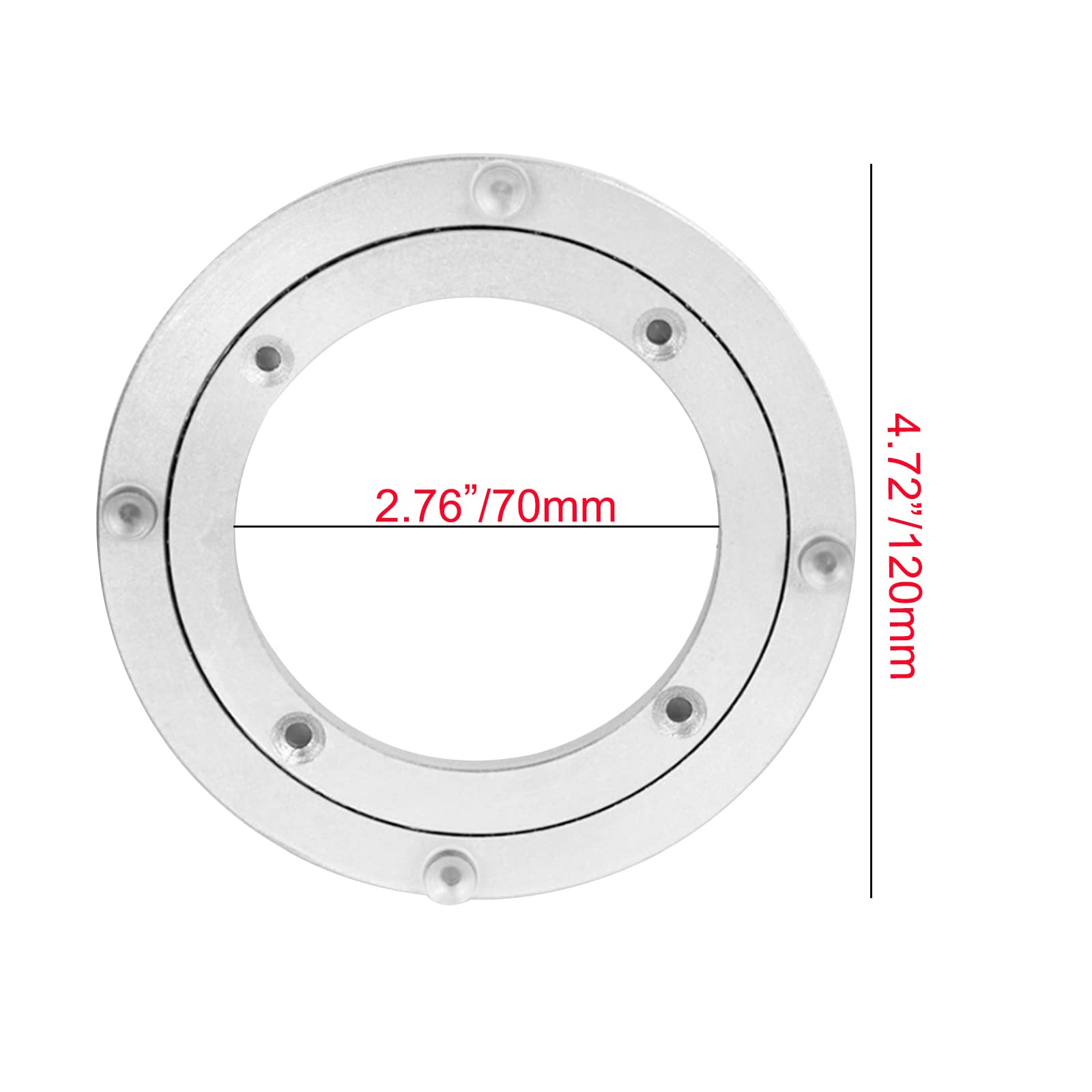 Aluminium Alloy Turntable Bearing, Heavy Duty Swivel Turntable Lazy Susan Rotating Bearing Turntable Round Dining Table Smooth Swivel Plate Hardware, 4"