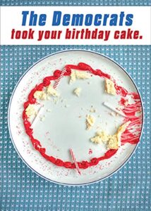 rsvp democrats took your cake funny/humorous political birthday card,red,5" x 7",gc-b5667a