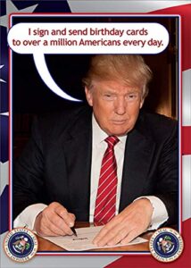 rsvp funny political birthday card - trump: send cards to a million americans,red,5" x 7",gc-b4241a