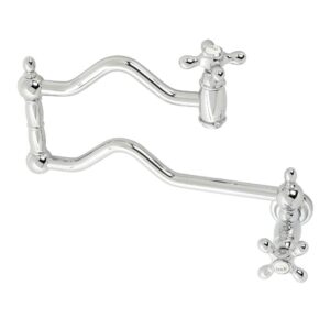 kingston brass ks2101ax heritage pot filler, polished chrome