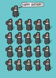 rsvp 21 nun salute funny/humorous birthday card