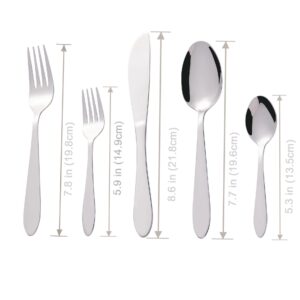 Bon Elegance 20-Piece Stainless Steel Flatware Silverware Cutlery Set, Include Knife/Fork/Spoon, Dishwasher Safe, Service for 4