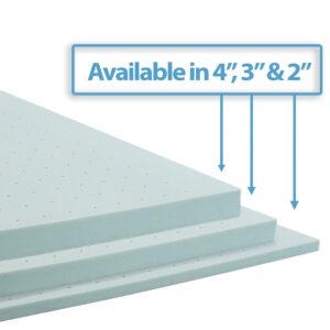 Nestl Bedding Mattress Topper, 3 Inch Memory Foam Topper, Gel Infused Memory Foam Mattress Topper, Ventilated Design Mattress Pad, Twin, Blue