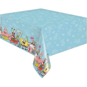 unique spongebob squarepants plastic table cover - 54" x 84" (1 pc) - rectangular tablecloth - perfect for kids birthdays & parties