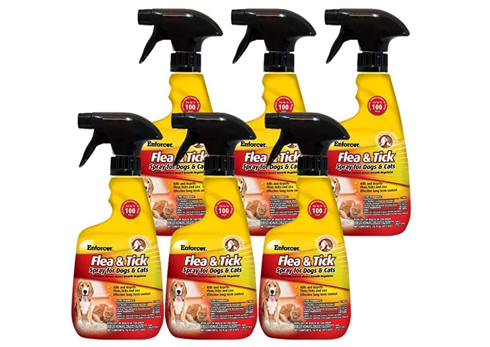 Enforcer Flea & Tick Spray for Dogs & Cats - 16 oz (Case of 6) - EFT166 - Kills and Repels: Fleas, Ticks and Lice