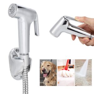 Handheld Bidet Sprayer for Toilet, High Pressure Sprayer Kit, 3Pcs/Set Electroplating Bidet Sprayer ​Spray Head Bracket Hose for Feminine Wash Baby Diaper Cloth Washer Cleaner Pet Shower(length 145cm)