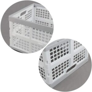 Vababa 28 L Plastic Collapsible Storage Bins, Stacking Utility Foldable Basket, Set of 3