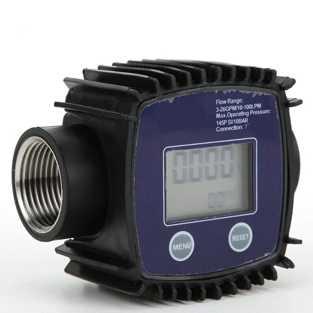 Meter, K25 1 in Female Thread Flowmeter Digital Display Liquid Sensor 10-120L/MIN, for, Chemical, Pharmaceutical(Blue)