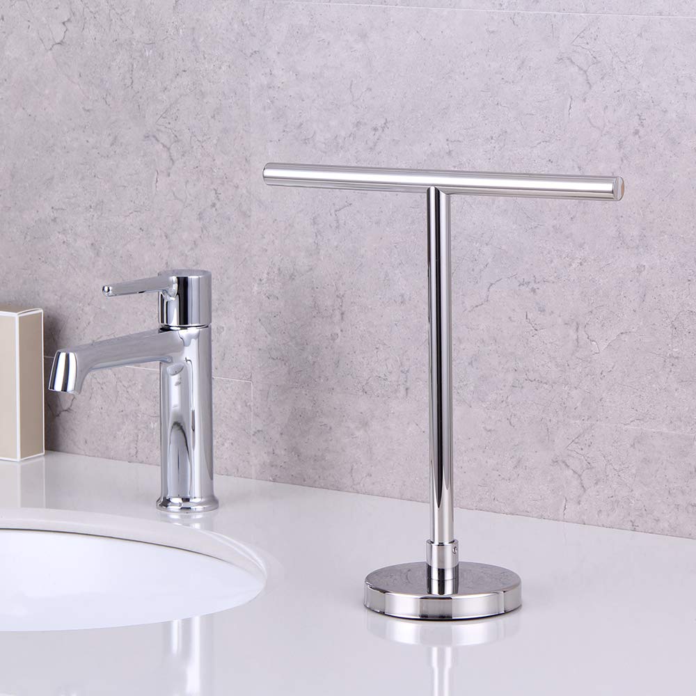 GERZ SUS 304 Stainless Steel Hand Towel Holder Standing Tree Rack for Bathroom Vanities Countertop, Polished Finish