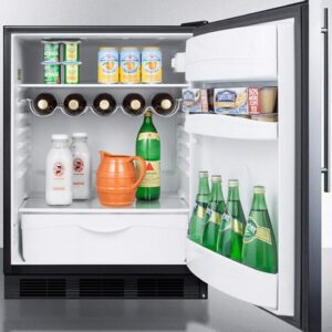 Summit FF63BKBISSHV 24" Compact Refrigerator in Stainless Steel